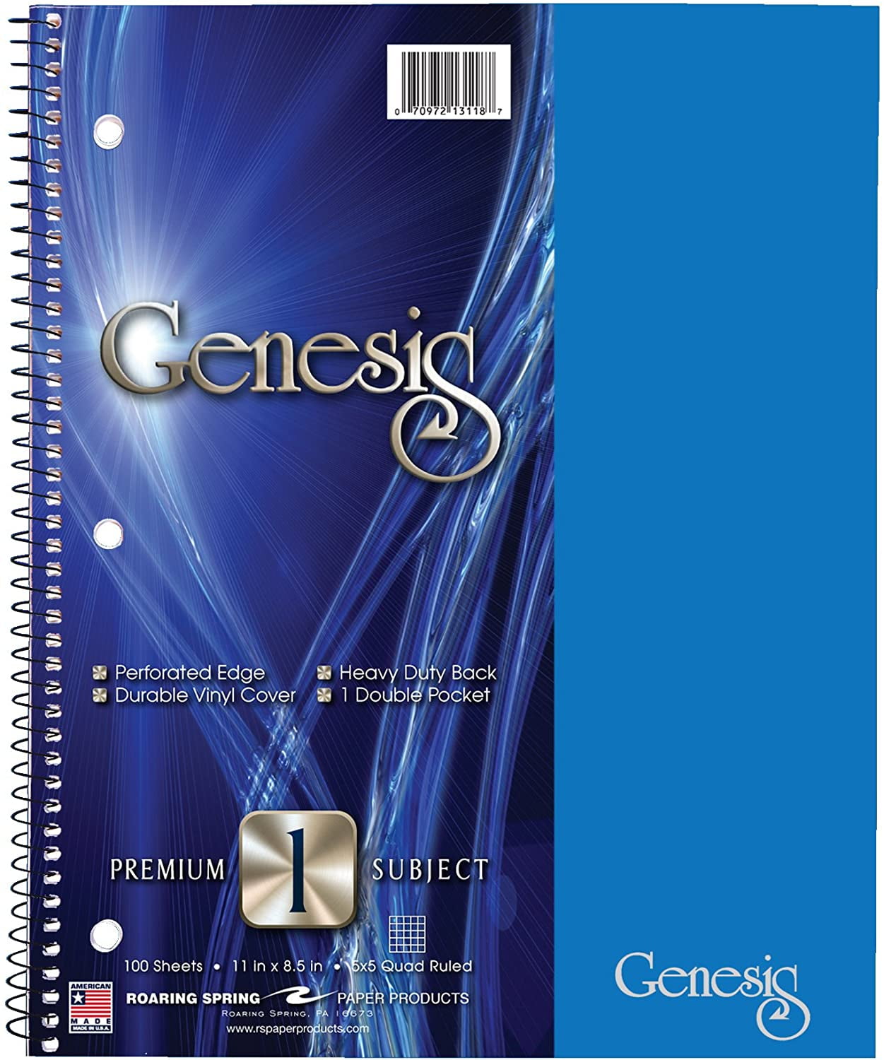 Roaring Spring Genesis Notebook, One Subject, 11 x 9 Inches, 100 Sheets ...