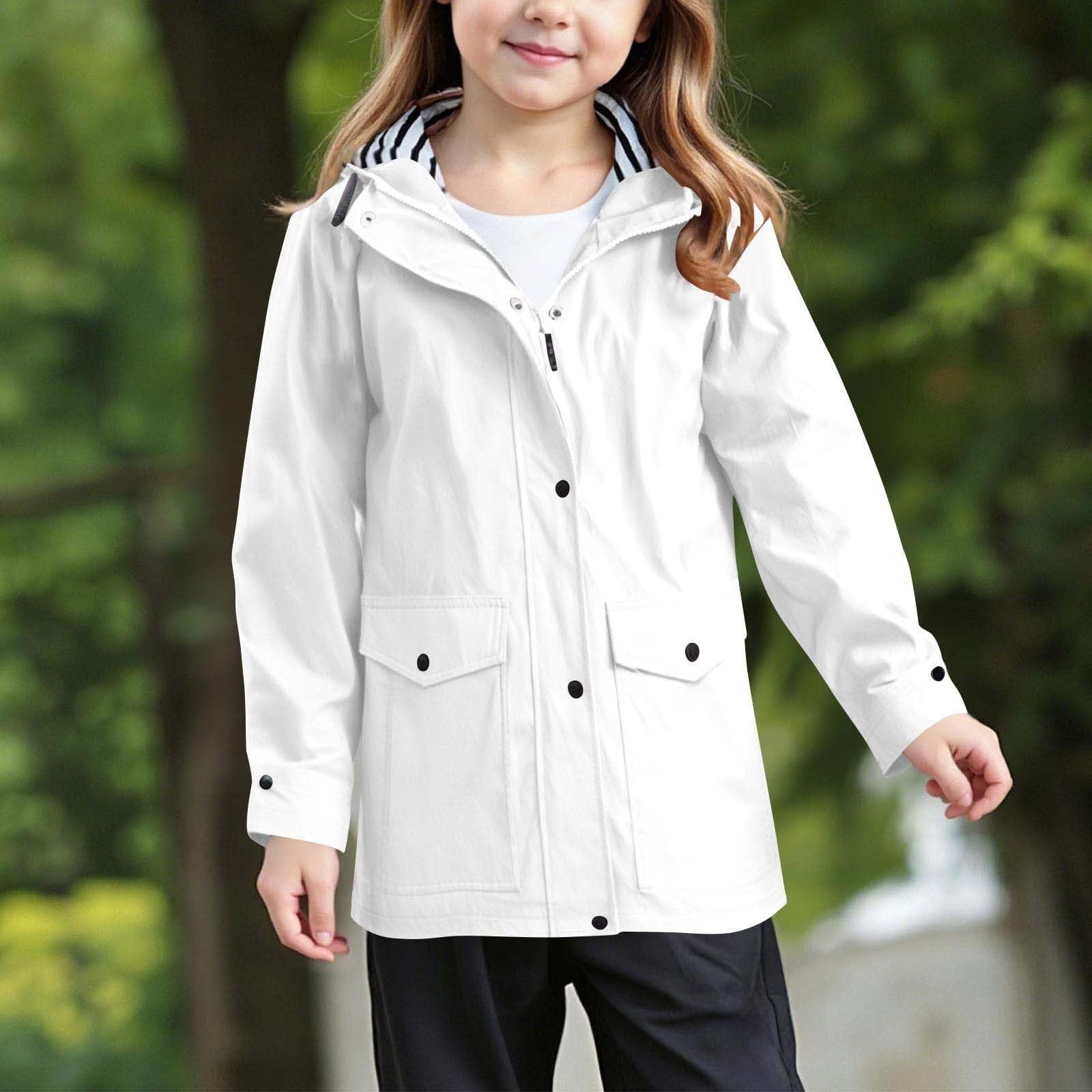 Click here for Ximin Kid Girls Solid Color Rain Jacket Waterproof... prices