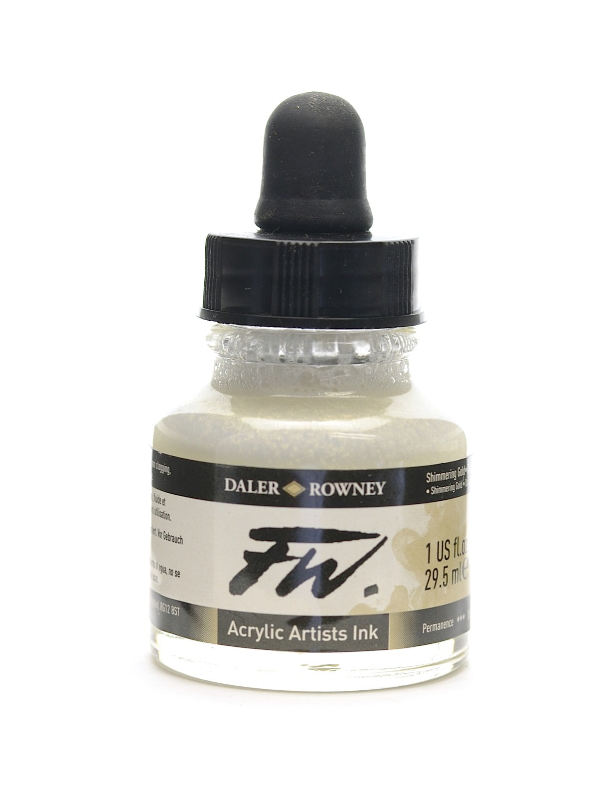 FW Pearlescent and Shimmering Liquid Acrylic shimmering gold, 1 oz ...