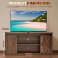 65" TV Stand with Sliding Doors & Storage | Modern Solid Wood ...
