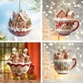 B Christmas Hanging Decoration 2D Acrylic Flat Ornament With Snow House ...