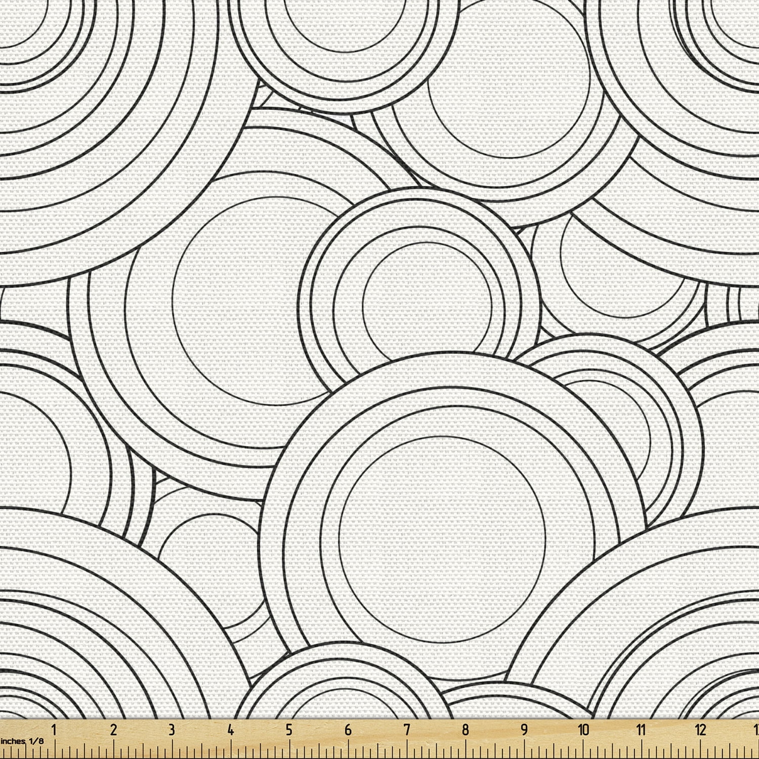 Abstract Fabric by the Yard, Geometric Interlocking Circles Oval Shaped ...