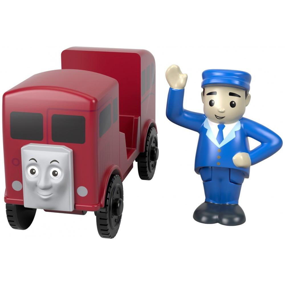 Thomas & Friends Wood Bertie the Red Bus with Poseable Figure - Walmart ...