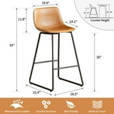 HeuGah Counter Height Bar Stools Set of 4, Counter Stools with Backs ...