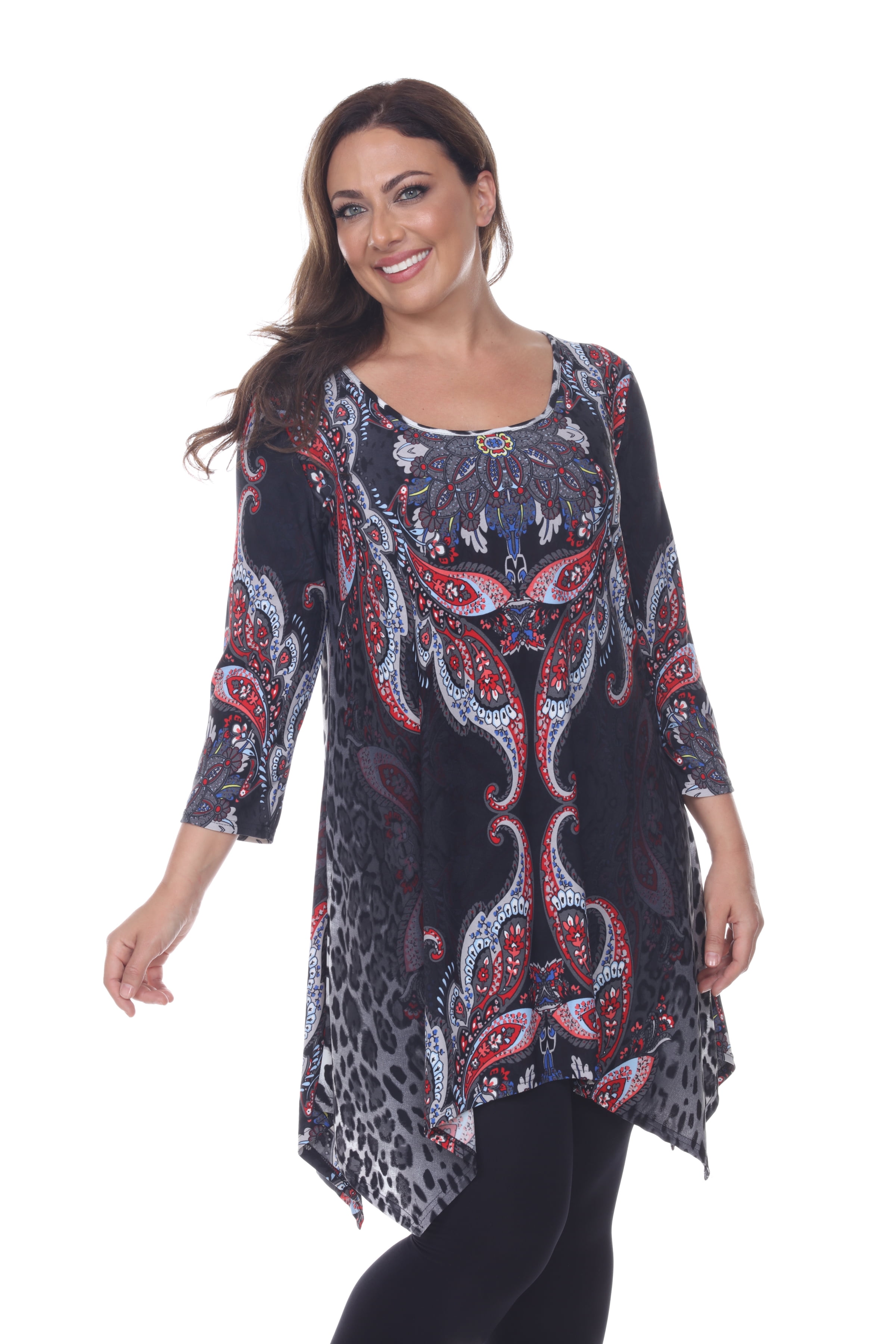White Mark Plus Multi-Color Tunic Top - Walmart.com
