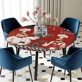Chefs Round Table Cover, Food Coffee Cookies Steak Red Plaid Waterproof ...