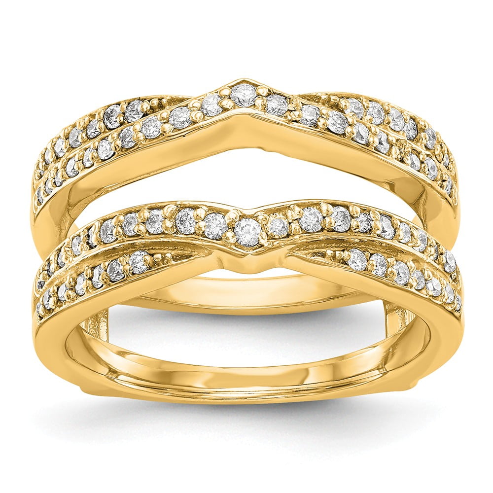 Solid 14k Yellow Gold Diamond Guard Size 6 (.498 cttw.) - Walmart.com