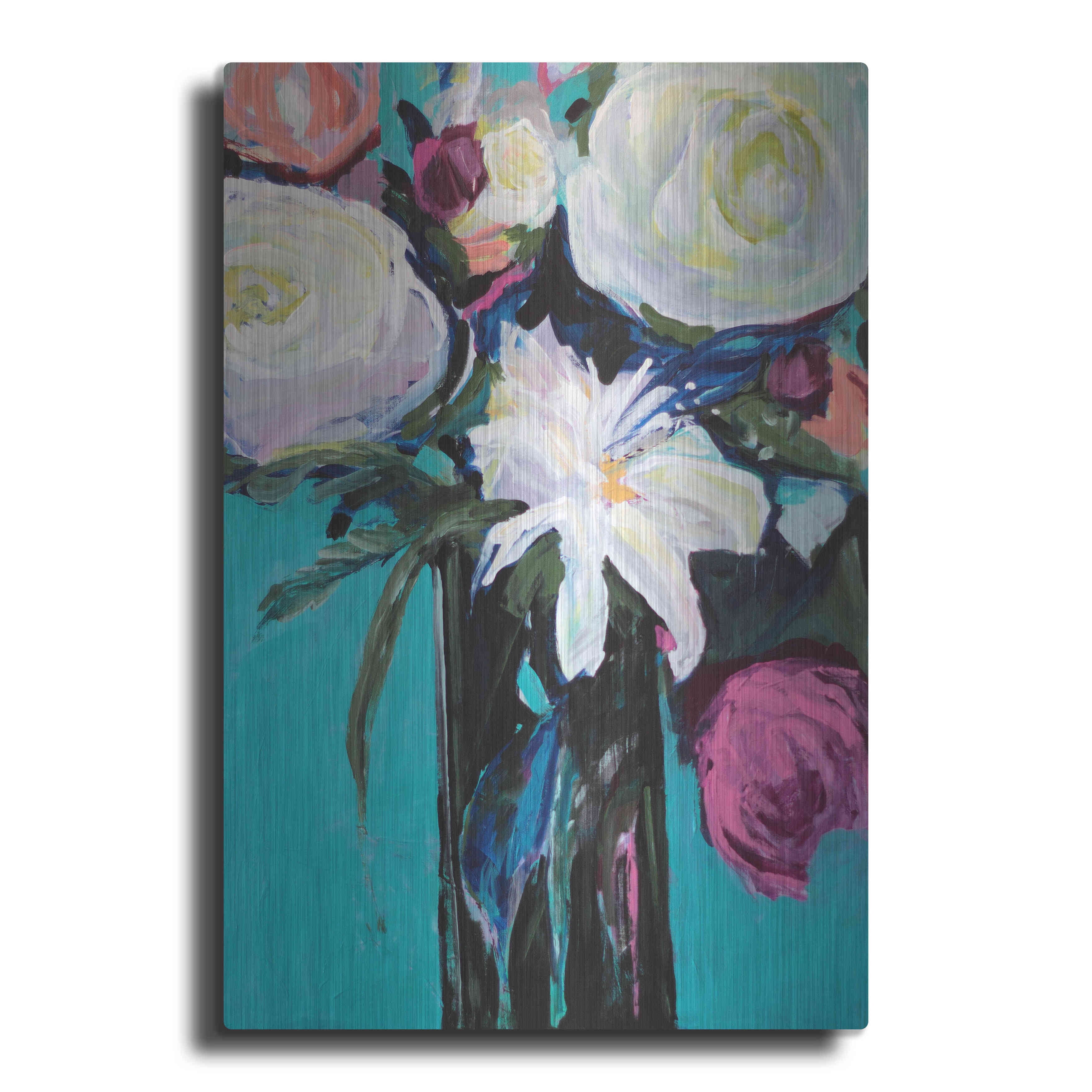 Luxe Metal Art 'White Lily' by Jacqueline Brewer, Metal Wall Art, 24 ...