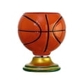Basketball Shaped Glass Cup Goblet Hand Painted Pedestal Base Drinkware ...