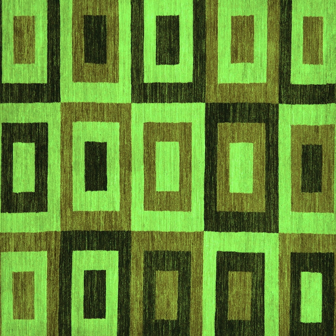 Ahgly Company Indoor Square Abstract Green Modern Area Rugs, 4' Square ...