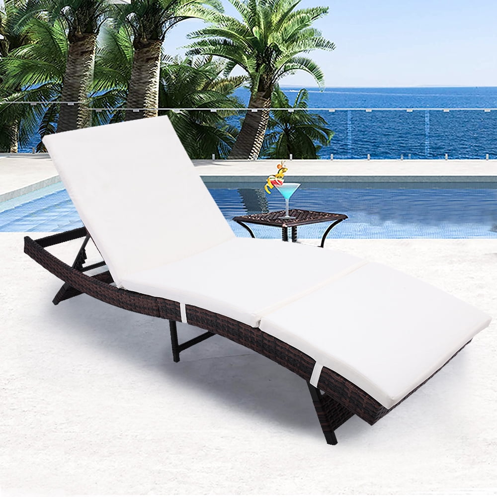 uhomepro Outdoor Chaise Lounge, Patio Reclining Chaise Lounge Chair ...