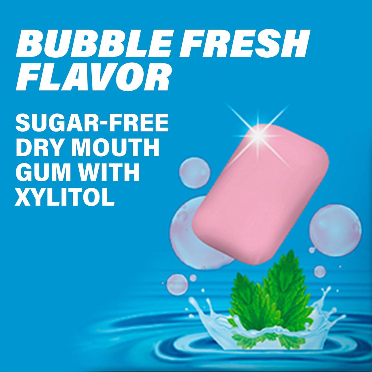 ACT Dry Mouth Gum, Bubble Fresh, 20 Pieces, Moisturizing Gum