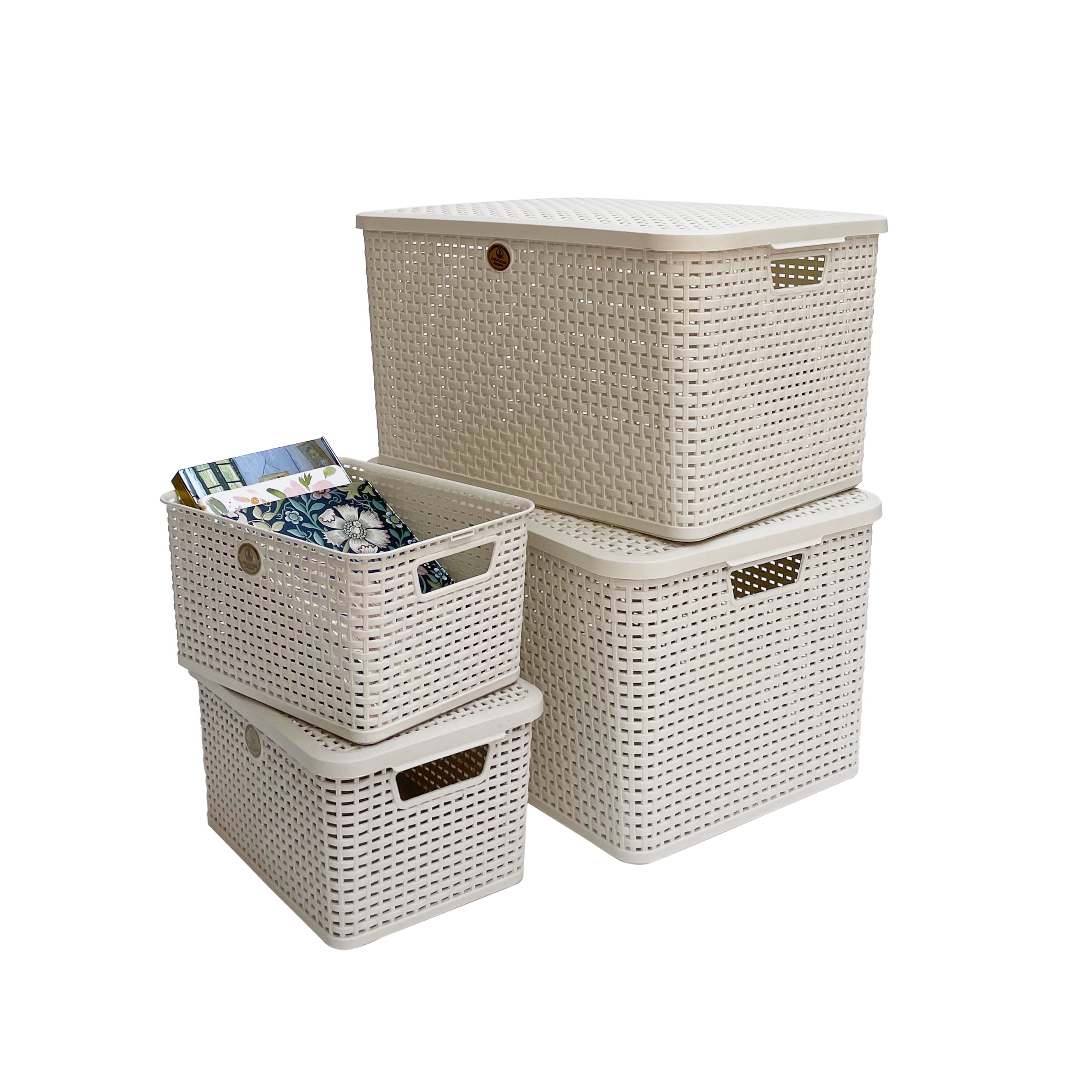 Kit 4 Cajas Multiusos Dos Tamaños (mediana Y Chica) Blanco | Walmart en ...