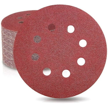 100PC Sanding Discs 5 in 8-Hole Hook Loop 80 Grit Orbital Sander Paper ...