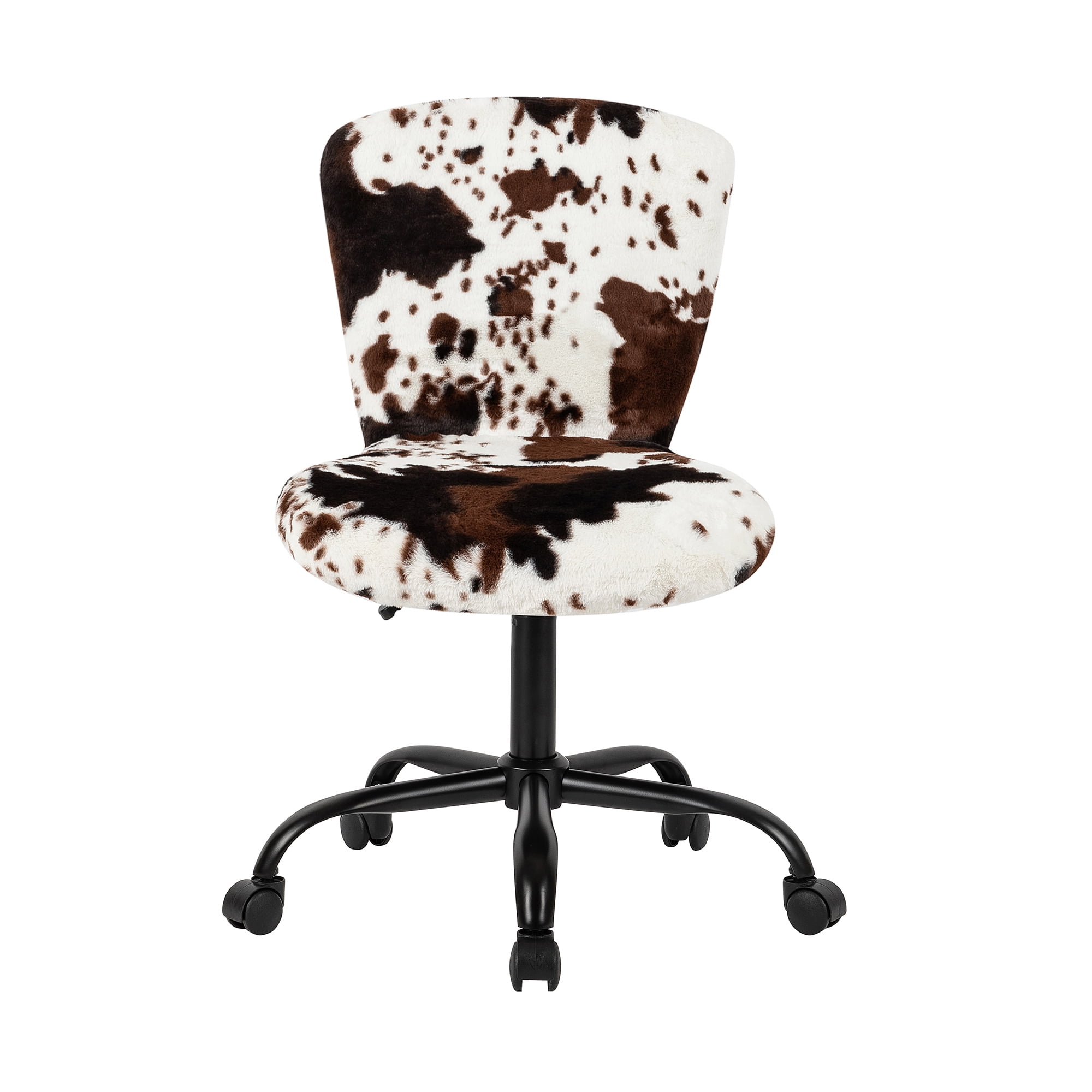 Leejay Swivel Adjustable Furry Animal Print Desk Chair for Adult,Milk ...