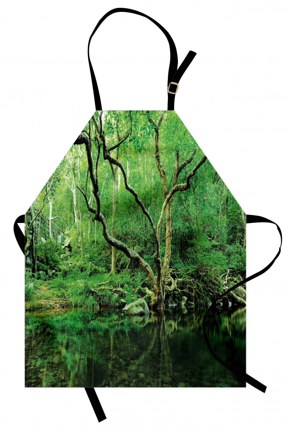 Green Apron Forest Moss Leaves Nature Themed Isolated Jungle Image ...