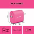 Liquipel Powertek Neon Two Tone Dual USB-A / USB-C Wall Charger - Pink ...