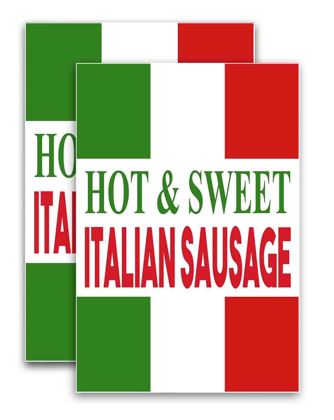 Hot & Sweet Italian Sausage (24" X 36") Vinyl Decal Only (Pack of 2 ...