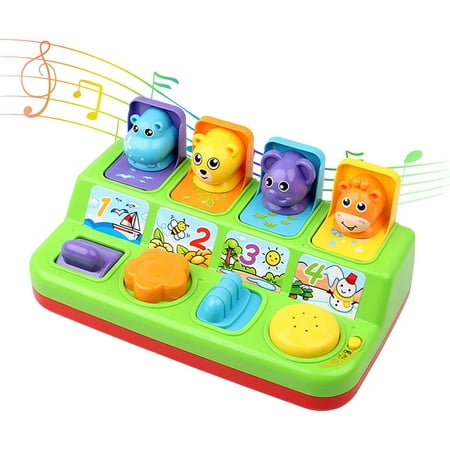 Interactive Pop Up Animals Toy with Light, Music, Animal Sound, Pop-up ...