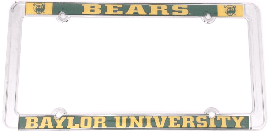 Baylor University Bears Glossy Print Thin Rim License Plate Frame ...