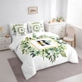Catabedysis Green Plants Alphabet R 7pcs Queen Bedding,Rustic Botanical ...