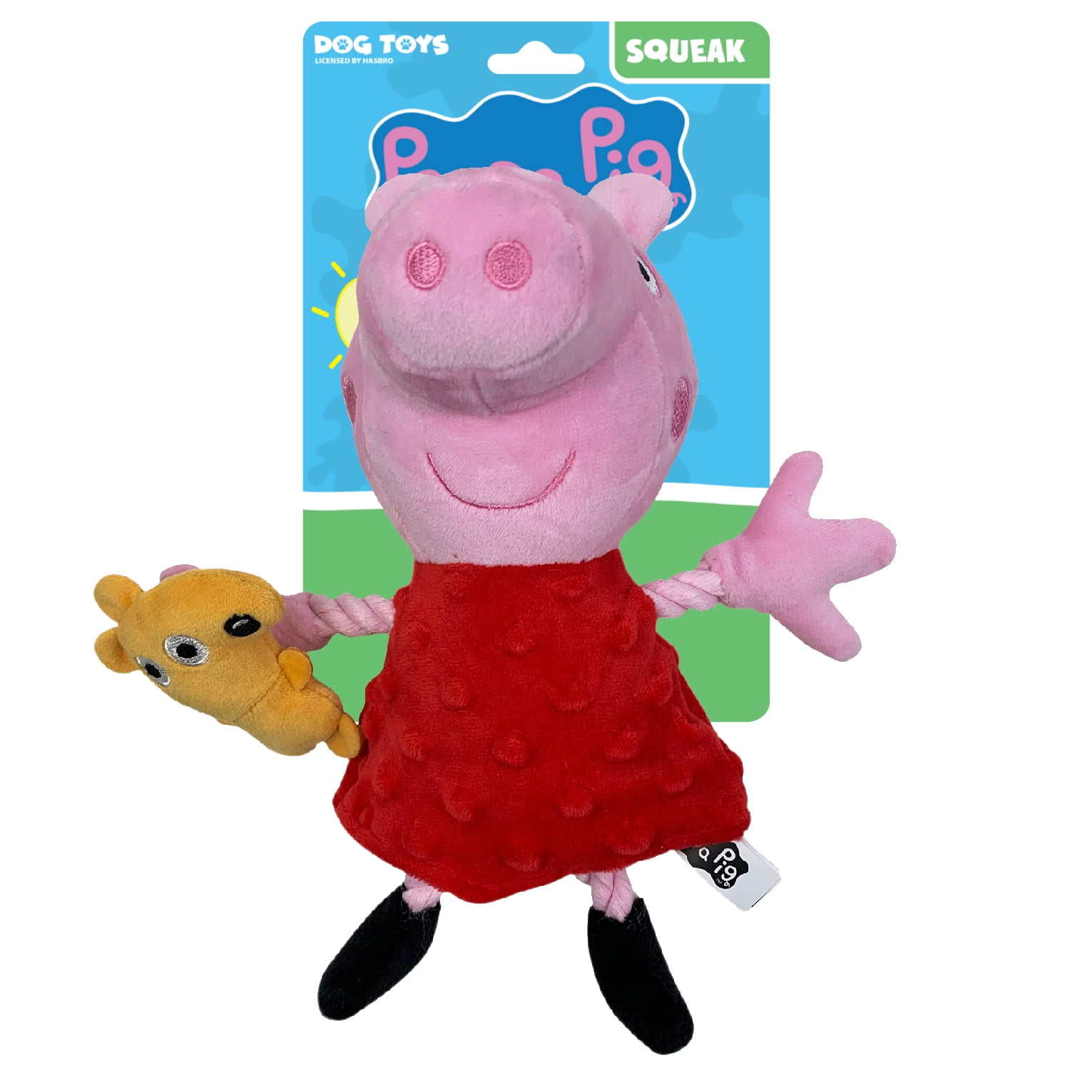 Hasbro Peppa Pig Squeak Plush Dog Toy, 9 inches Red/Pink - Walmart.com