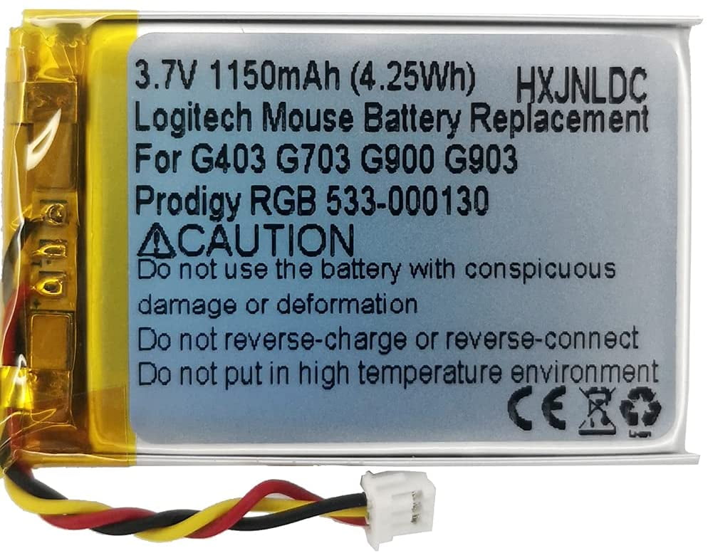 DC 3.7V 1150mAh Lithium Polymer Rechargeable Battery for Logitech ...