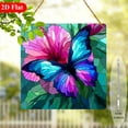 2D Flat, 1pc Butterfly Hibiscus Acrylic Suncatcher, 8x8 Inches Window ...