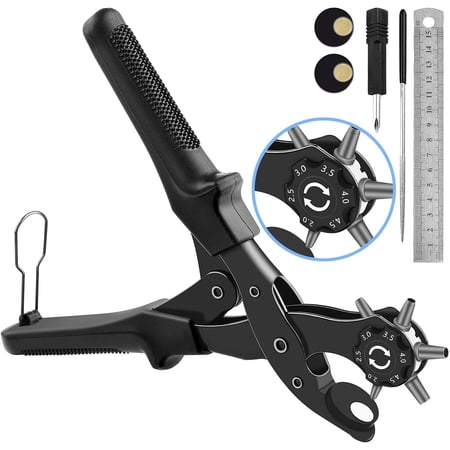 Leather Hole Punch, [Upgraded Version][Perfect Full Set] Belt Puncher ...