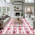Aesthetic Bows Washable Area Rug 6 x 9 ft Pink Rose Bow Love Bow White ...