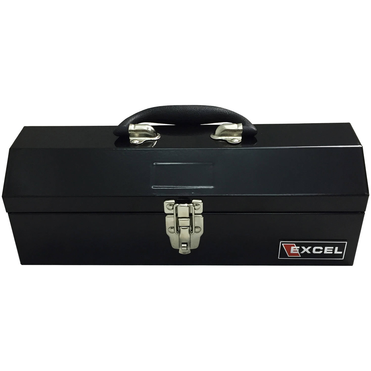 Excel 19.1 in. W x 6.1 in. D x 6.5 in. H Portable Steel Tool Box, Black ...