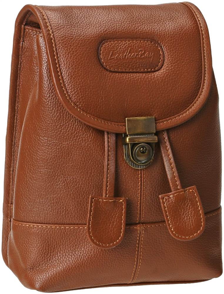 Black Leather Mini Backpack - Walmart.com