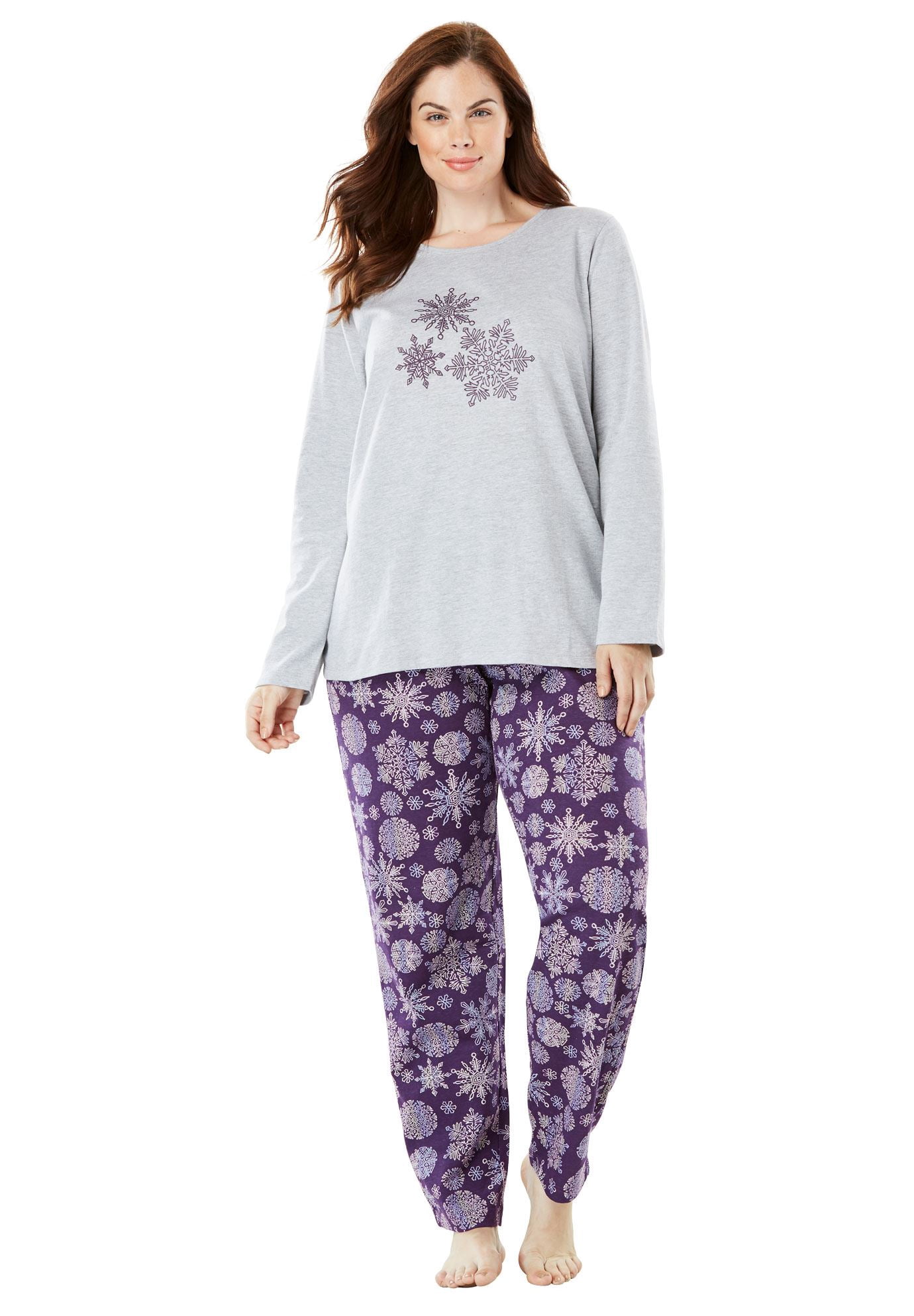 Plus Size Holiday Print Pj Set By Dreams & Co. - Walmart.com