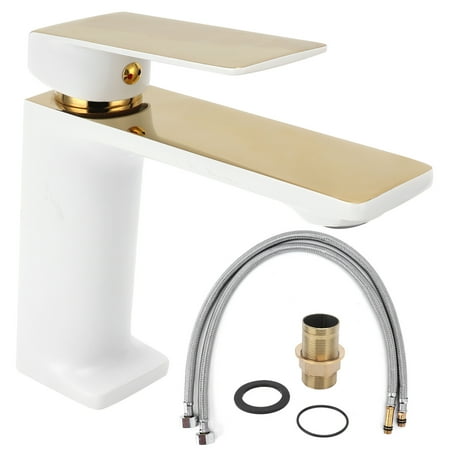 Faucet Hot Cold Mixing Water Tap Wash Basin Tap with Single Spout Long ...
