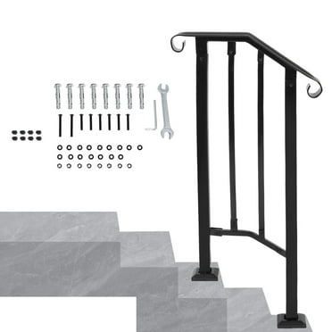 2 Step Handrails for Outdoor Steps, Fit 1 or 2 Steps Outdoor Stair ...