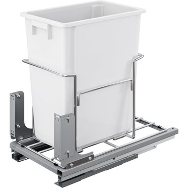 Dextrus 43 Quart Pull-Out Trash Can Recycling Bin with Lid, Sliding ...