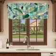 Abstract Leaf 2 Panels Kitchen Valance, Crystals Gold Veins Luxury ...