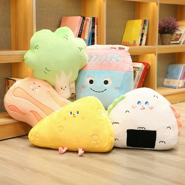 Hesroicy Food Plush Pillow Cute Toast Rice Ball Cheese Chicken Legs ...