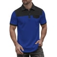 Ceisia Men Color Block Chest Pocket Button Placket Short Sleeve Texture ...