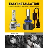 AUXITO H11 LED Headlight Bulbs, Wireless H8 H9 H11 Headlight Bulb , 100W 20000lm Per Set, 6000K ...