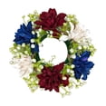 Aff*ordable！Independence Day Red White Blue Candle Wreath Ring ...