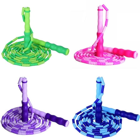 Colorful Bamboo Skipping Rope Adjustable Rope Soft Bead Bamboo ...