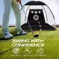 Portable Heavy-Duty Golf Practice Swing Net, 10x7ft Chipping & Hitting Training Aids with Bag ...