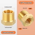 2 Pack Male to FeMale Adapter, 3/8" NTP x 1/8" Female Brass Hex Bushing ...