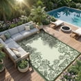 ZACOO 9'x12' Floral & Butterfly Border Outdoor Rug, Waterproof UV ...
