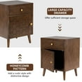 COSIEST Vintage Accent Nightstand End Table w Chest, Drawer - Walmart.com