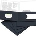 100 Packs Black Two Pocket File Folders with Business Card Slot ...