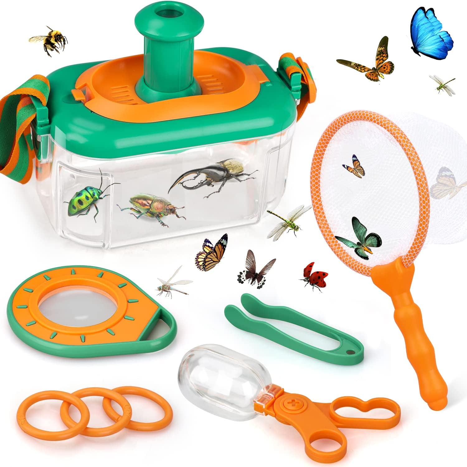 TOY Life Bug Catcher Kit for Kids - Bug Catching Kit with Butterfly Net, Critter Keeper ...