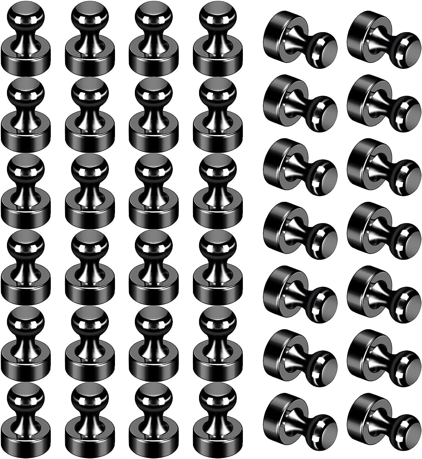 36Pack Refrigerator Magnets Black Fridge Magnets for Whiteboard Strong ...