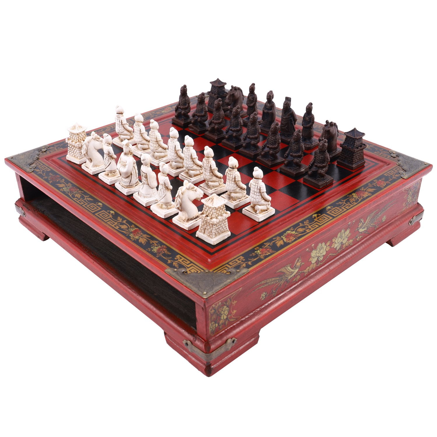Click here for Unbranded Wood Chess Chinese Retro Terracotta Warr... prices